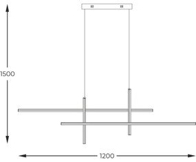 Zuma Line 22008P-BK/GD - LED Lustr na lanku EDGE LED/42W/230V 3000/4000/6000K