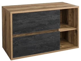 Umyvadlová skříňka Hampton Concrete 824 2S tmavý beton/dub hunton