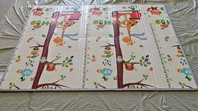 AIYAPLAY Hrací podložka pro děti 200x150x1,5 cm s motivem lesa, skládací a oboustranná z XPE, 0-3 roky, vícebarevná