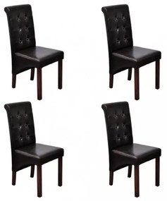 Jídelní židle 4 ks umělá kůže / dřevo Dekorhome