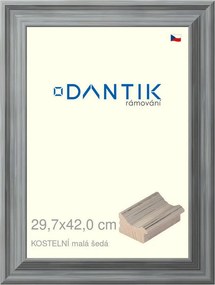 DANTIK rámeček 29,7x42 | KOSTELNÍ malá šedá (Plexi Čiré)