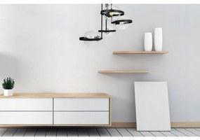 Stropní svítidlo Haga Ring, 4x transparentní skleněné stínítko (výběr ze 3 barev uchycení)
