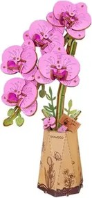 RoboTime 3D dřevěná skládačka Fialová orchidej