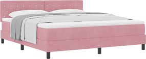 Postel s boxspringem s čelo Růžová 180 x 200 cm samet 3339127