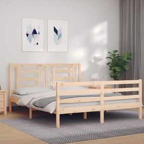 Rám postele s čelem 160 x 200 cm masivní dřevo,  3194711