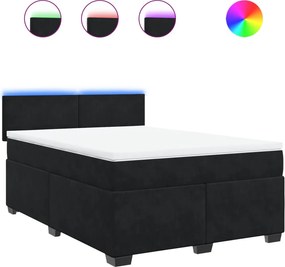 Box spring postel s matrací černá 140 x 190 cm samet 3288602
