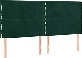 Rám postele bez matrace tmavě zelená 200 x 200 cm samet 3125717