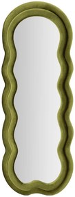 Sametově zelené nástěnné zrcadlo Miki 60X4X160 cm
