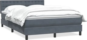 Box spring postel s matrací tmavě šedá 160x210 cm samet 3316600