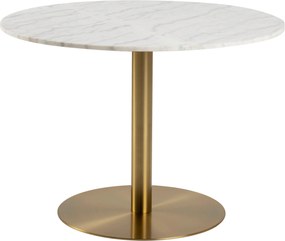 XXXLutz JÍDELNÍ STŮL, bílá, barvy mosazi, 105/105/75 cm MID.YOU - Jídelní stoly - 001749049401