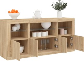 Příborník s LED osvětlením dub sonoma 142,5 x 37 x 67 cm 3209067