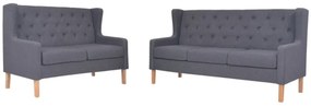 Sedací souprava 2 kusy textil šedá 274934