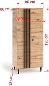 ADRK Furniture Dvoudveřová skříň LIVIA 10 ADRK-WA-LIV-10-ART