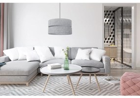 Závěsné svítidlo Jen, 1x šedé textilní stínítko, (fi 40 cm), b