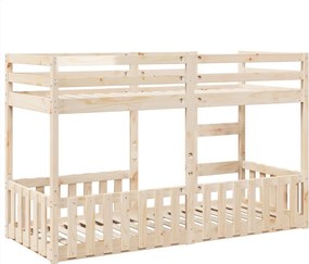 Patrová postel 75 x 190 cm masivní borové dřevo 3308595