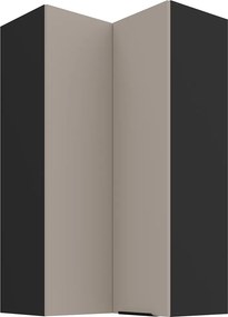 ARIA cb | horní kuchyňská skříňka 60x60 GN-108 2F (90°) rohová s policemi | EXTRA VYSOKÁ | 60x60 cm | černá/béžová