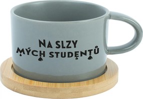 NA SLZY MÝCH STUDENTŮ - šedý hrníček makronka 200 ml