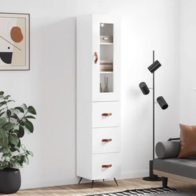 Skříň highboard bílá s vysokým leskem 34,5x34x180 cm kompozit - Default Title