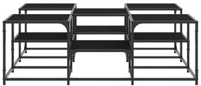 Konferenční stolek černý 121 x 121 x 40 cm kompozitní dřevo - Default Title