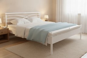 Nábytek ATIKA s.r.o. Kovová postel ANGELETA 2 Barevne provedení: bílá, Rozměr: 100 x 200 cm
