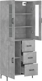 Skříň highboard betonově šedá 69,5x34x180 cm kompozitní dřevo 3198661