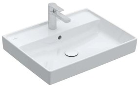 Villeroy & Boch Collaro - Umyvadlo 60x47 cm, s přepadem, otvor pro baterii, CeramicPlus, Stone White 4A336GRW