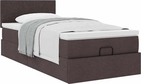 Osmanský postel s matrací tmavě šedá 100x200 cm textil 3311355