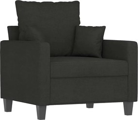 Křeslo s podnožkou černé 60 cm textil 3201085