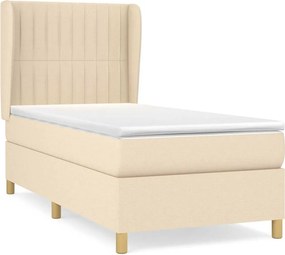 Box spring postel s matrací krémová 100 x 200 cm textil 3128666