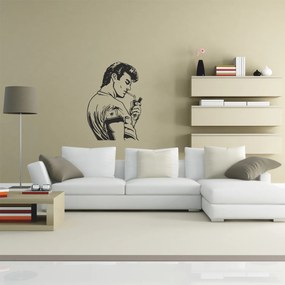 Samolepka na zeď - Muž s cigaretou (86x120 cm) - PopyDesign