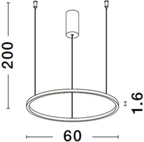 Závěsné LED svítidlo NOVA LUCE TARQUIN 37W 3000K 9345601 stmívatelné Triac