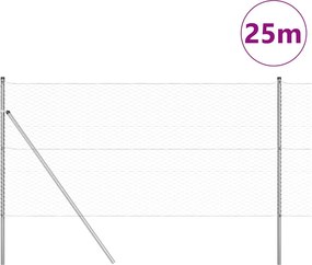 Hexagonální kotvení plotu 25 x 1,4 m Pozinkovaná ocel Stříbrná 3352964