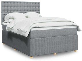 Box spring postel s matrací světle šedá 140 x 190 cm textil 3294365