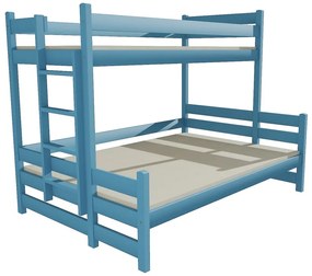 Vomaks Patrová postel s rozšířeným spodním lůžkem PPS 003 90/120 x 180 cm moření olše vlevo (vyobrazeno)