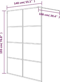 Sprchová zástěna walk-in stříbrná 140 x 195 cm čiré ESG sklo 152139
