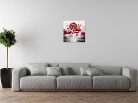 Gario Obraz s hodinami Červené Vlčí máky Rozměry: 40 x 40 cm