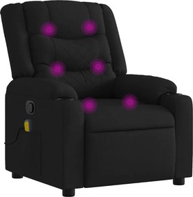Masážní křeslo s polohovacím mechanismem, černé, látkové 3206837