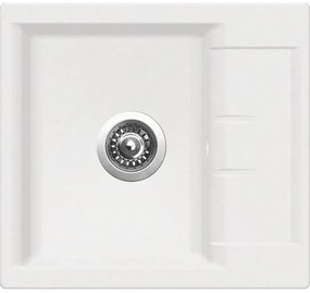 EBS Gulu 520 Granitový dřez s odkapem oboustranné provedení, 52x48 cm, bílá