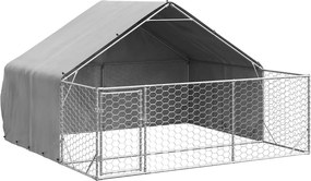 Venkovní psí kotec s výběhem 3x3x1,9 m pozinkovaná ocel 3329240