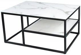 Bílý hranatý konferenční stolek Elegance 90 cm