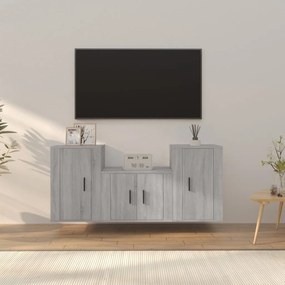3Dílný Set Tv Skříněk Kompozitní Dřevo - Kouřový dub