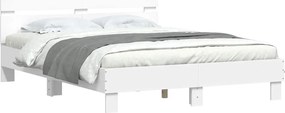 Rám postele s čelem bílý 140 x 190 cm kompozitní dřevo 3207434