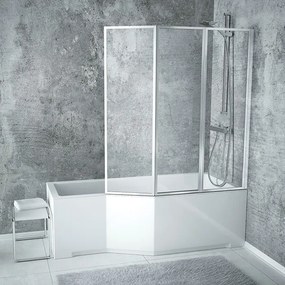 Besco Akrylátová atypická vana s vanovou zástěnou INTEGRA VK 3 150x75 (170x75) Barva: Bílá, Rozměry (cm): 170x75, Orientace: Levá