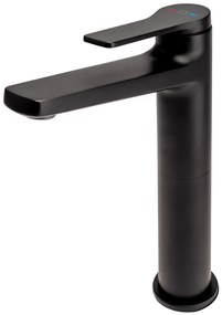 F-Design Seppia, vysoká umyvadlová baterie + odtoková zátka ClickClack, černá matná, FD1-SPA-2L-22
