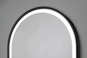 HOPA Zrcadlo s LED osvětlením ERFURT BLACK Rozměr A - 40 cm, Rozměr C - 80 cm OLNZERF4080B
