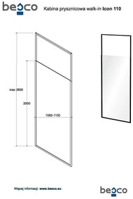 Hopa ICON 110 cm BCICON11BC sprchový kout Walk-in