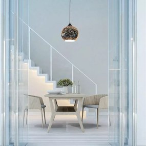 LED Solution Skleněný stříbrný lustr pro žárovku E27 Ø250mm 40131