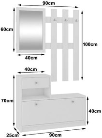 Předsíňová stěna Bole bílá