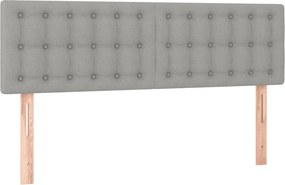 Box spring postel s matrací světle šedá 140 x 190 cm textil 3140369