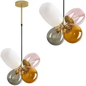 Toolight, Stropní svítidlo ze skla vícebarevné E14 60W APP436-4C, OSW-00565
